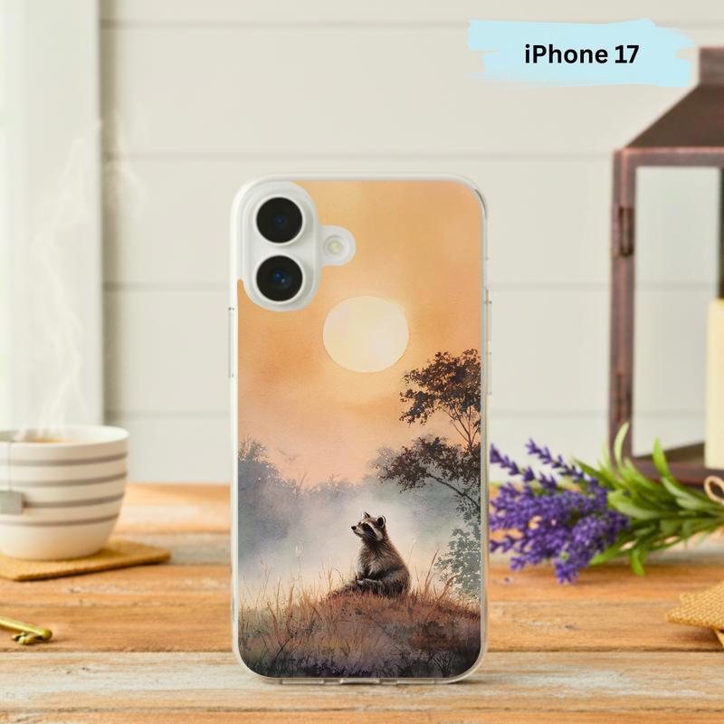 Watercolor Rustic Sunrise Vintage Southern Raccoon Phone Case iPhone ...